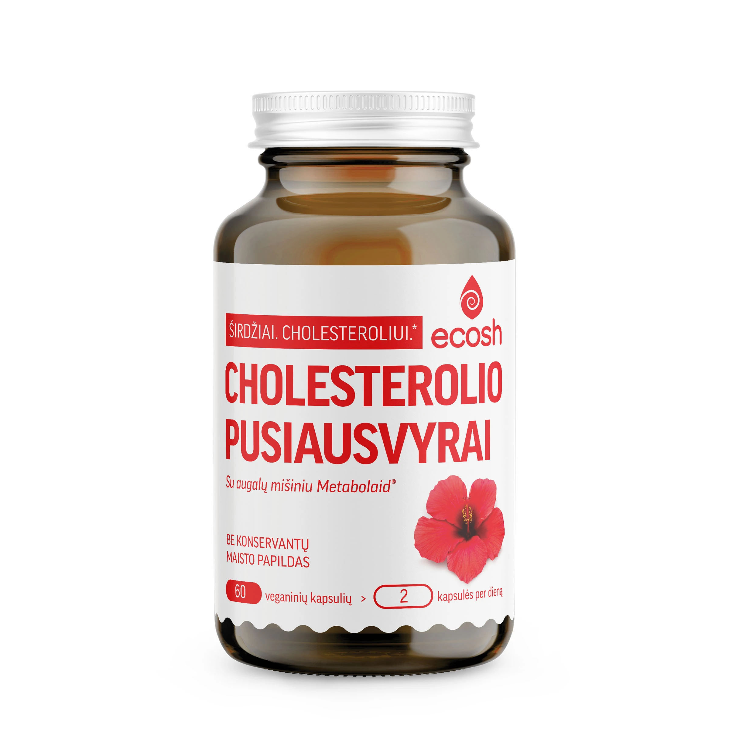 ECOSH Cholesterolio pusiausvyrai su augalų mišiniu Metabolaid®, 60 ...