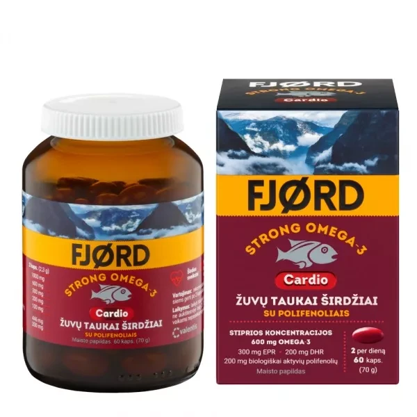FJORD STRONG OMEGA-3 žuvų taukai su polifenoliais CARDIO caps. N60 ...