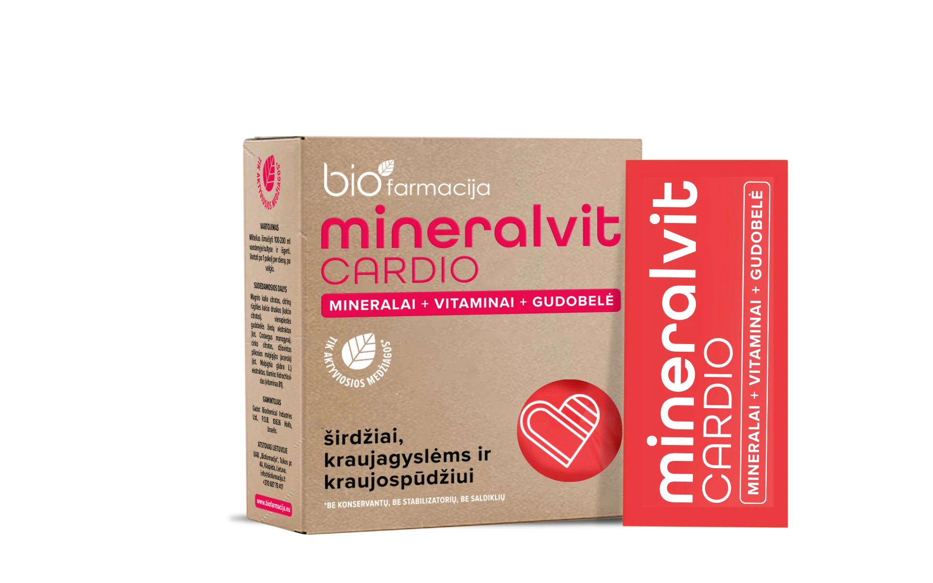 BIOFARMACIJA MINERALVIT CARDIO, 20 pakelių - InternetineVaistine.lt